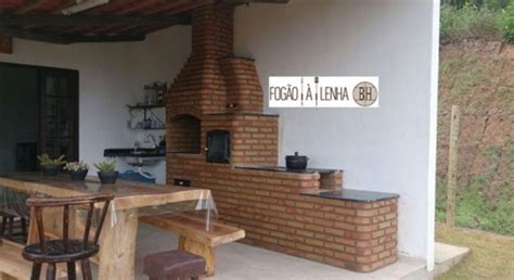 Fogão a Lenha Forno e Churrasqueira de Tijolinho a Vista em Betim