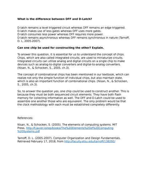 CS 1104 Discussion Forum Unit 4 What Is The Difference Between DFF