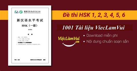 Đề Thi HSK 1 2 3 4 5 6 PDF Kèm File Nghe Bộ đề Luyện Thi Tiếng