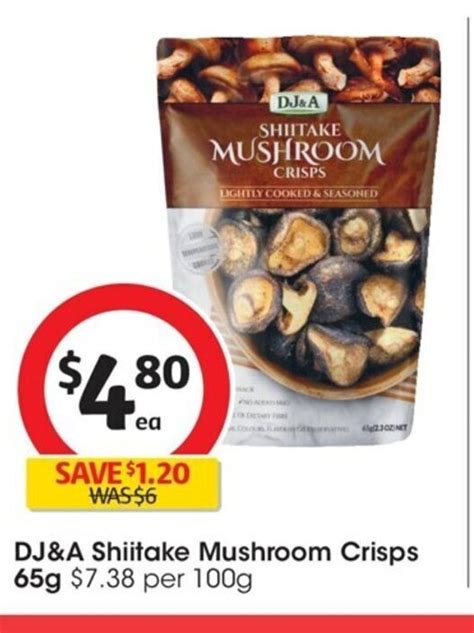 DJ A Shiitake Mushroom Crisps 65g Offer At Coles
