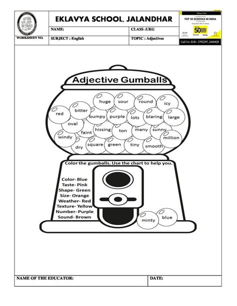 Adjective Coloring Sheets Coloring Pages