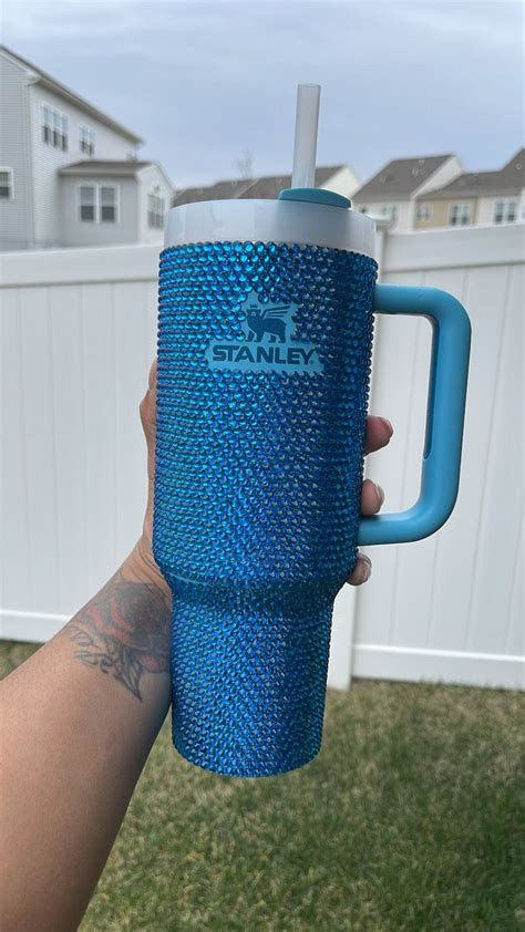 Pool Stanley 40 Oz Capri Turquoise Bling Rhinestone Tumbler Will Be