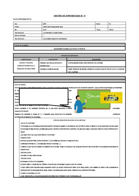 Sesiones DPCC 4 Masisnteresantes SESIÓN DE APRENDIZAJE N 4 DATOS