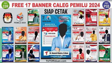 Free 17 Banner Spanduk Caleg Peserta Pemilu 2024 Siap Cetak CDR PSD