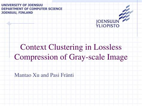 ppt context clustering in lossless compression of gray scale image powerpoint presentation