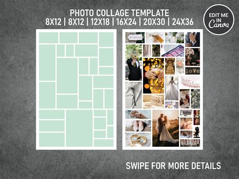Photo Collage Template For 30 Photos Memorial Collage Etsy