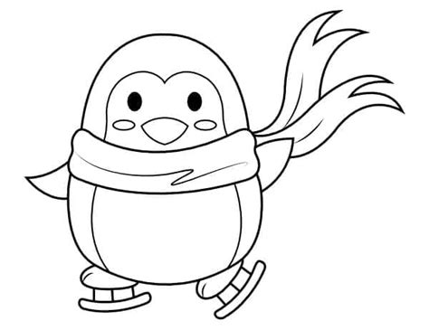 Dibujos de Un Pingüino Muy Feliz para Colorear para Colorear Pintar e