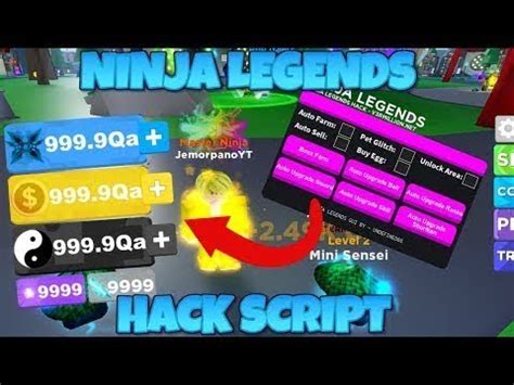 NINJA LEGENDS HACK SCRIPT AUTO FARM AUTO SELL BUY PETS AND UNLIMITED