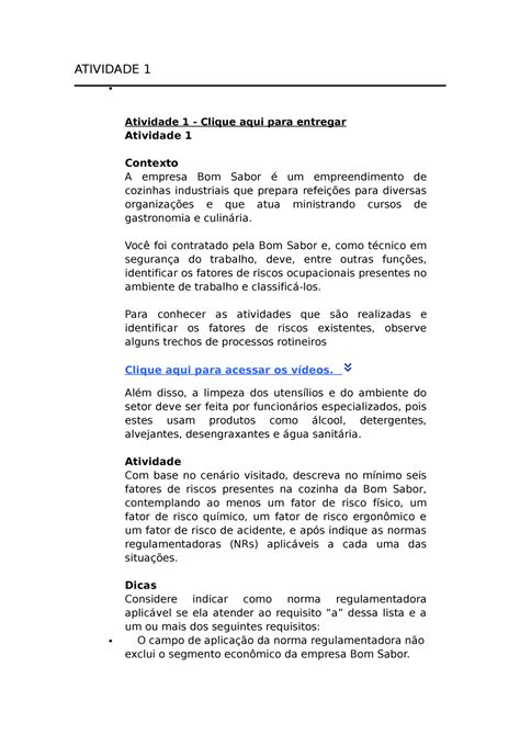 Atividade 1 anotações ATIVIDADE 1 Atividade 1 Clique aqui para