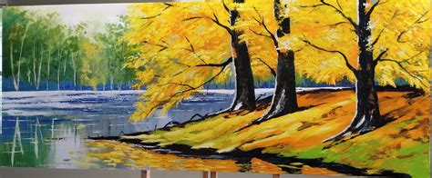Quadros Decorativos Pintura em Tela Paisagem Ipê Amarelo Elo7