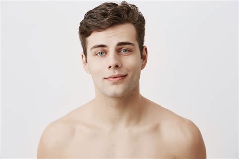 Free Photo Naked Positive Caucasian Male With Pure Healthy Skin And