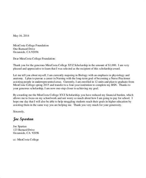 Free Sample Award Thank You Letter Templates In Pdf