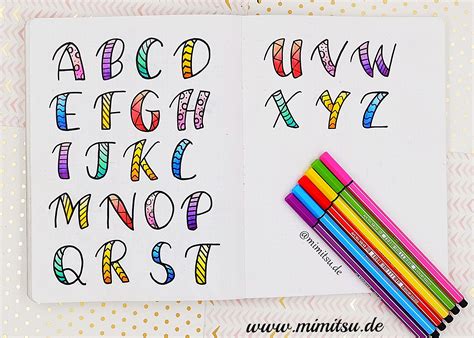 Easy Simple Alphabet Doodle Fonts Buchstaben BuJo Bullet Journal