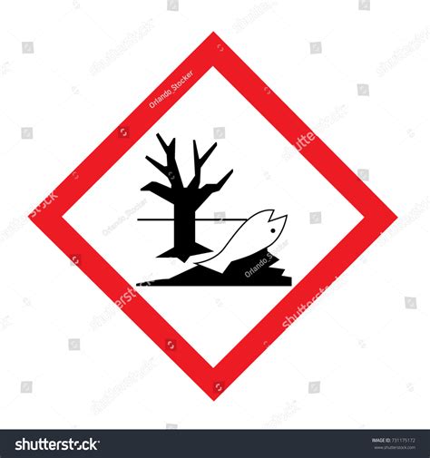 Standard Pictogam Environmental Hazard Symbol Warning Stock Vector