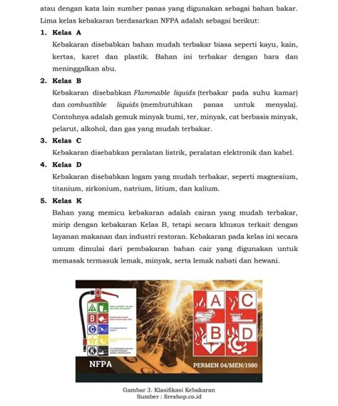 Klasifikasi Kebakaran Dinas Pemadam Kebakaran Penyelamatan Kab
