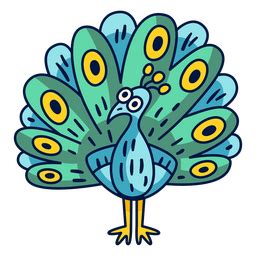 Diseño PNG Y SVG De Ilustración De Animal De Pavo Real De Naturaleza