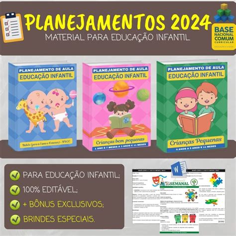 Planejamentos De Aula alinhado à BNCC 2024 100 Editáveis