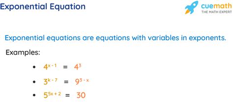 exponential equations definition solving examples