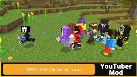 Youtubers Mod Youtuber Mods For Minecraft Pe Youtuber Addon How