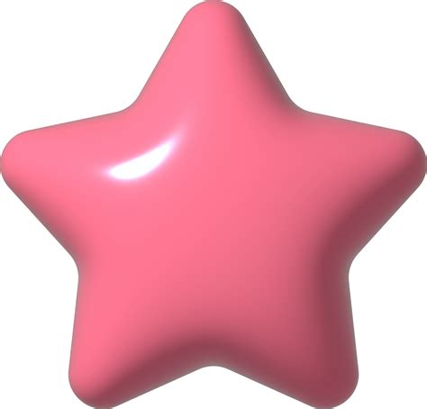 3d Roze Ster Icoon 3d Vakantie Element 15280664 PNG