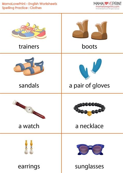 An English Worksheet With Words And Pictures To Describe The Different