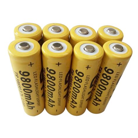8 Pcs Universal 18650 3 7V 9800 MAh Rechargeable L Grandado