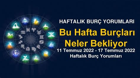 Haftalık Burç Yorumları 11 Temmuz 2022 17 Temmuz 2022 Haftalık Burç