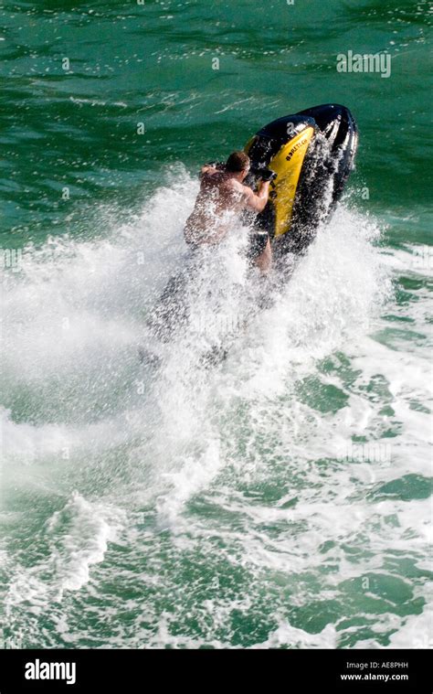 Man Riding JetSki Stock Photo Alamy