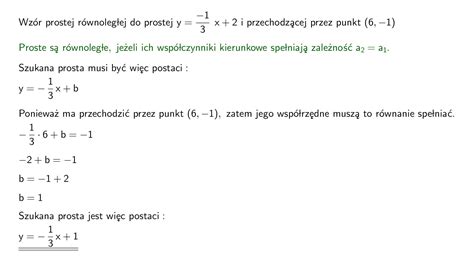 wyznacz równanie prostej równoległej do prostej l y 1 3x 2 i