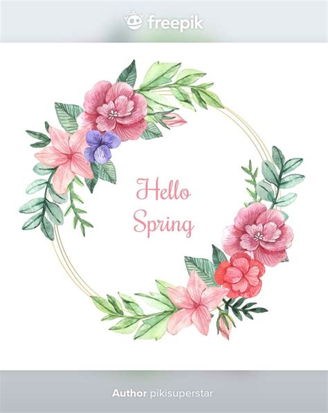 Premium Vector Watercolor Spring Floral Frame Spring Floral Floral
