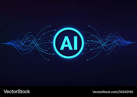 Artificial Intelligence Ai Text In Center Vector Image