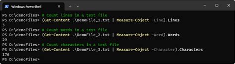 powershell counting files words and rows dbasco