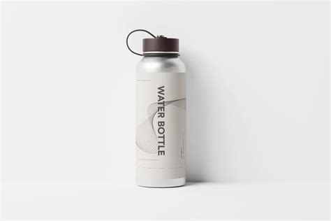 Aluminum Water Bottle Mockup Mockup Free