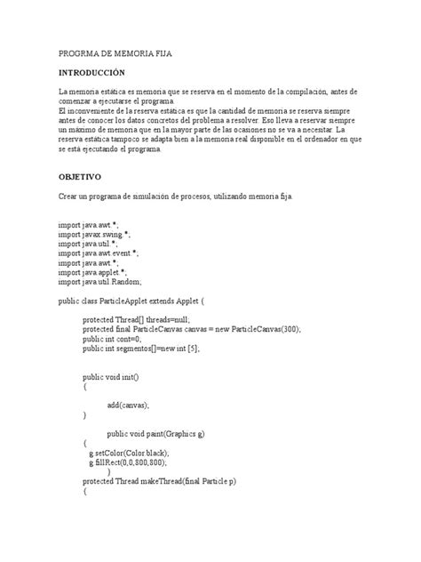 programa de memoria fija pdf java lenguaje de programación hilo