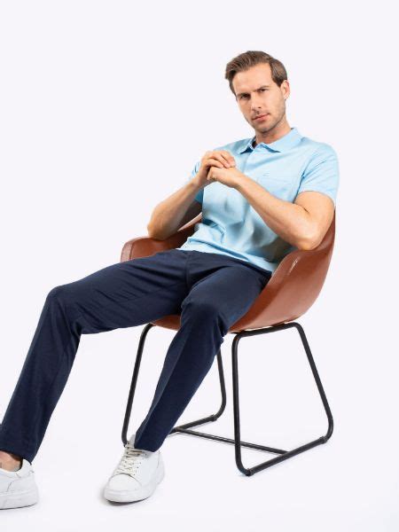 Karaca Erkek Regular Fit Polo Yaka Tişört Açık Mavi Çift Geyik Karaca