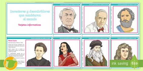 Tarjetas Informativas Inventores Y Descubridores Que Cambiaron El Mundo