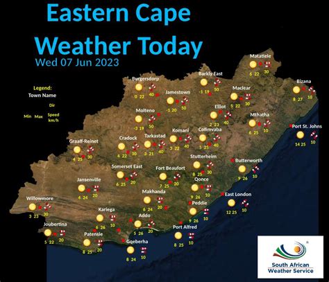 SA Weather Service On Twitter Eastern Cape Today S Weather Overview