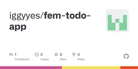 Github Iggyyes Fem Todo App