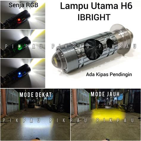 Jual Lampu Utama LED H6 Laser Senja RGB Kipas High Low Putih Kuning