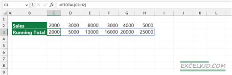 running total cumulative sum