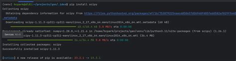No module named scipy 해결 방법