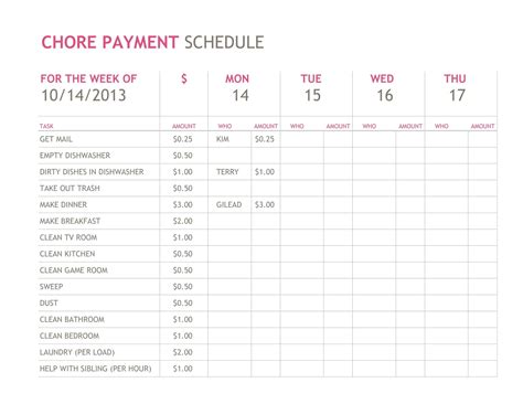 Free Printable Payment Schedule Templates PDF Excel Word