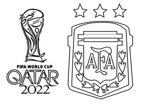 Dibujo para colorear Copa Mundial de Fútbol 2022 Argentina campeón del