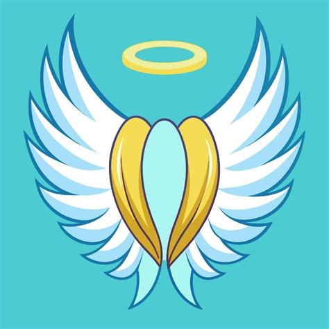Ilustração em estilo de desenho animado de asas de anjo Vetor Premium