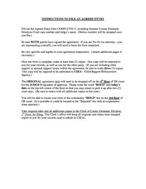 Agreed Entry Domestic Relations Court Of Summit County Drcourt