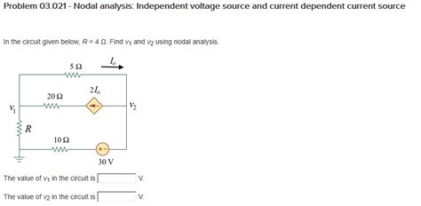 Solved Problem 03 021 Nodal Analysis Independent Voltage Chegg