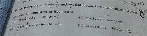 On Comparing The Ratios A1a2 B1b2 And C1c2 Find Out Whether The