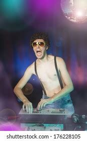 Portrait Cheerful Dancing Disc Jockey Stock Photo 250615336 Shutterstock