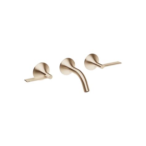 Vaia Brushed Champagne Kt Gold Washbasin Faucets Wall Mounted