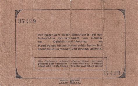 20 Roupies 20 Rupien German East Africa 1915 FF MA Shops